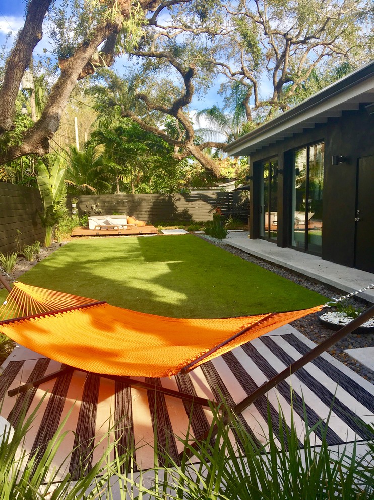 Back yard with new addition - Contemporary - Landscape - Miami - by AR ...