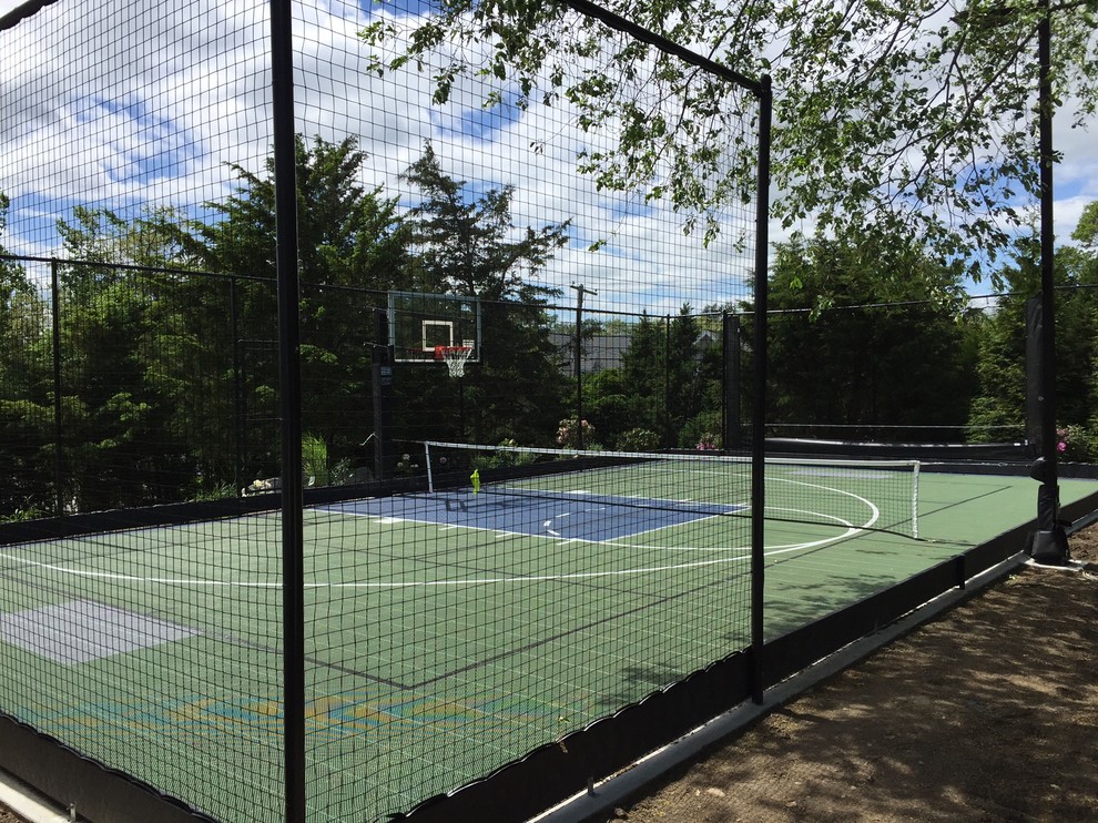 Backyard Basketball and Tennis Courts in Gloucester - Traditional ...