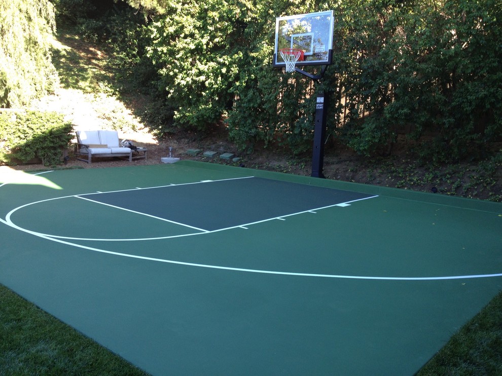 Backyard Basketball Court | Sport Surfacing - Traditional - Landscape ...