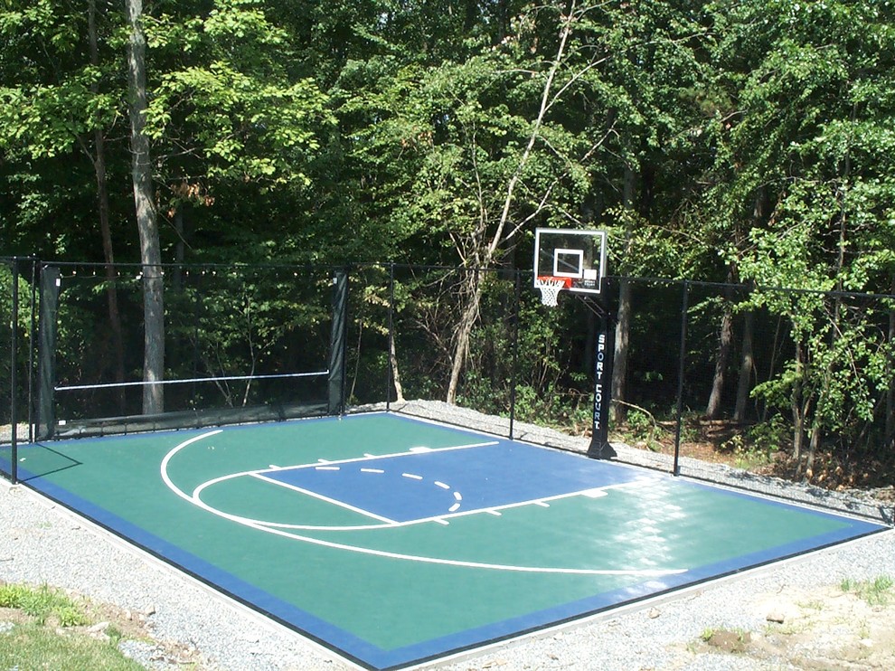 Backyard Basketball Courts in Medway - Traditional - Landscape - Boston ...