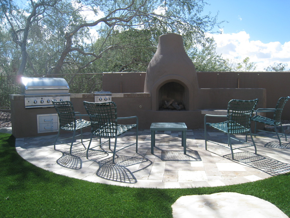 Backyard bliss - Seating area, barbeque & Fireplace - Traditional ...