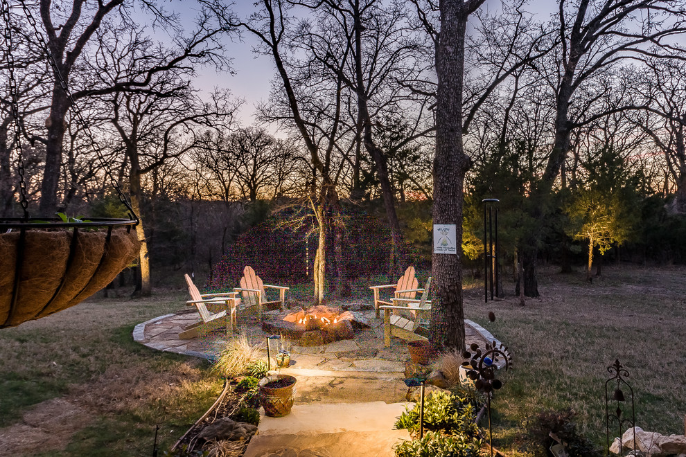 Backyard Fire Pit - Farmhouse - Landscape - Dallas - by LBD Designs | Houzz