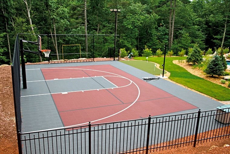 Backyard multi Sport outdoor Game Courts - Traditional - Landscape ...