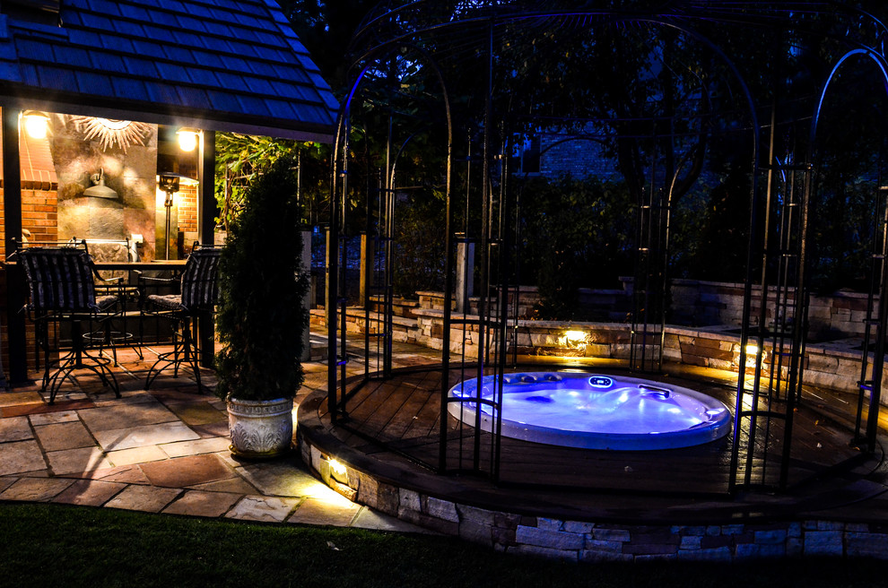 Backyard Patio with Hottub - Traditional - Landscape - Denver - by ...