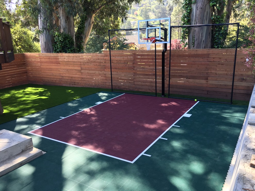 Backyard Sport Court Update - Contemporary - Landscape - Orange County ...