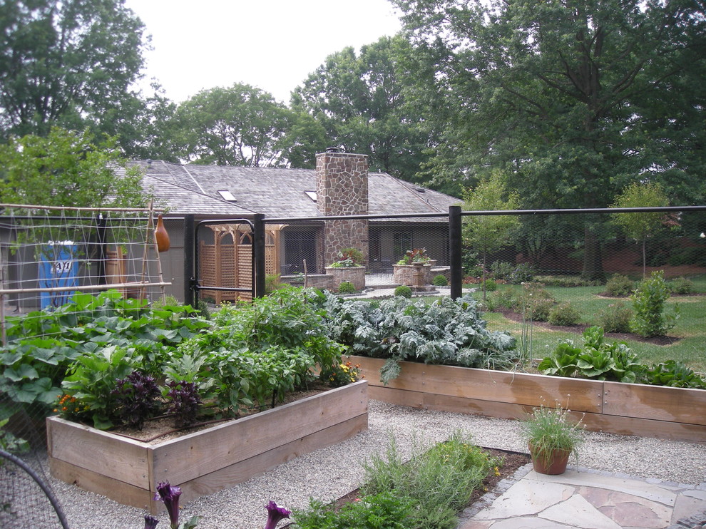Backyard Terrace and Vegetable Garden - Traditional - Landscape ...