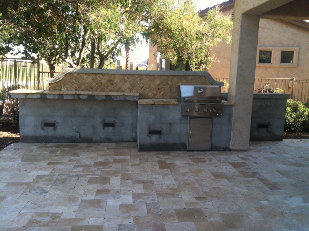 BBQ Backyard on the Golf Course - Contemporary - Landscape - Phoenix ...
