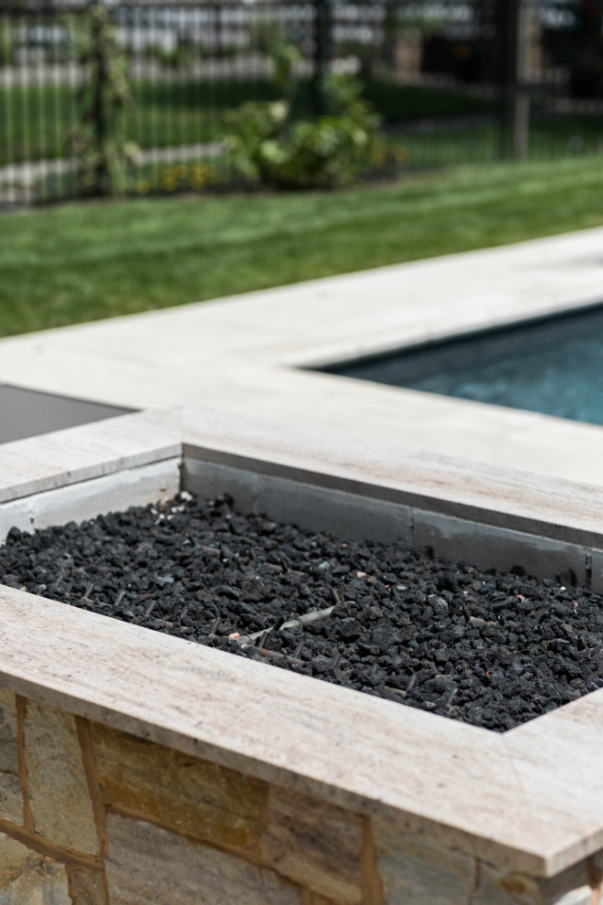 Beach House Fire Pit Detail - Transitional - House Exterior - New York ...