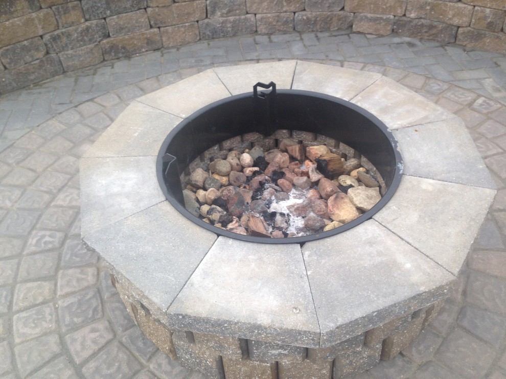 Belgian Block Seating Wall, Granite Boulder Retaining Wall, Paver Patio ...