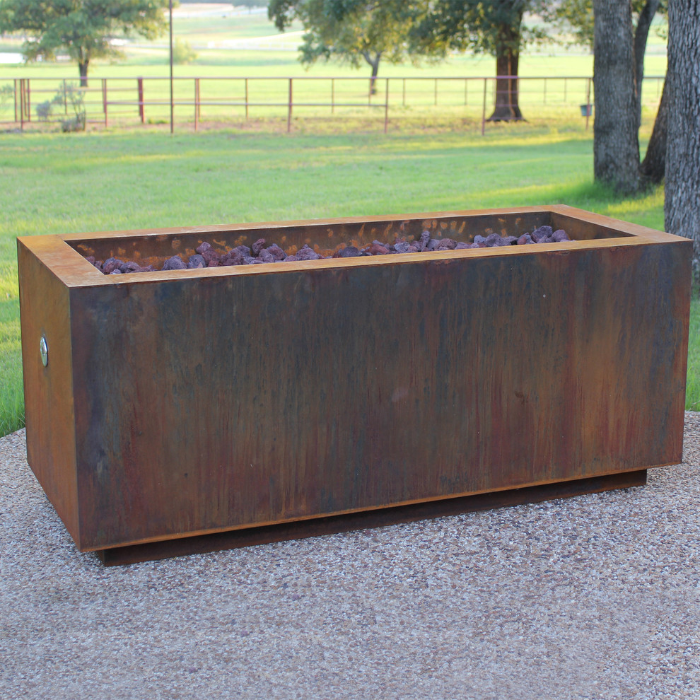 Bentintoshape 48" x 20" Rectangular Fire Pit i - Modern - Garden ...
