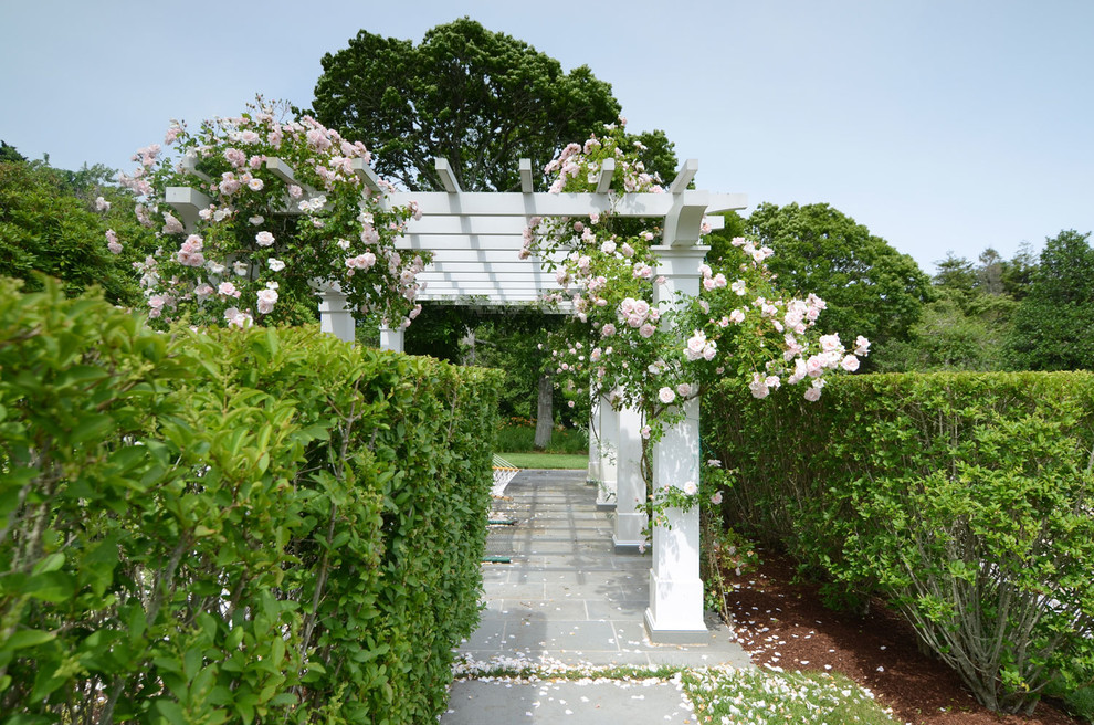 Bluestone Patio, Pergola and New Dawn Roses Chatham, Massachusetts ...