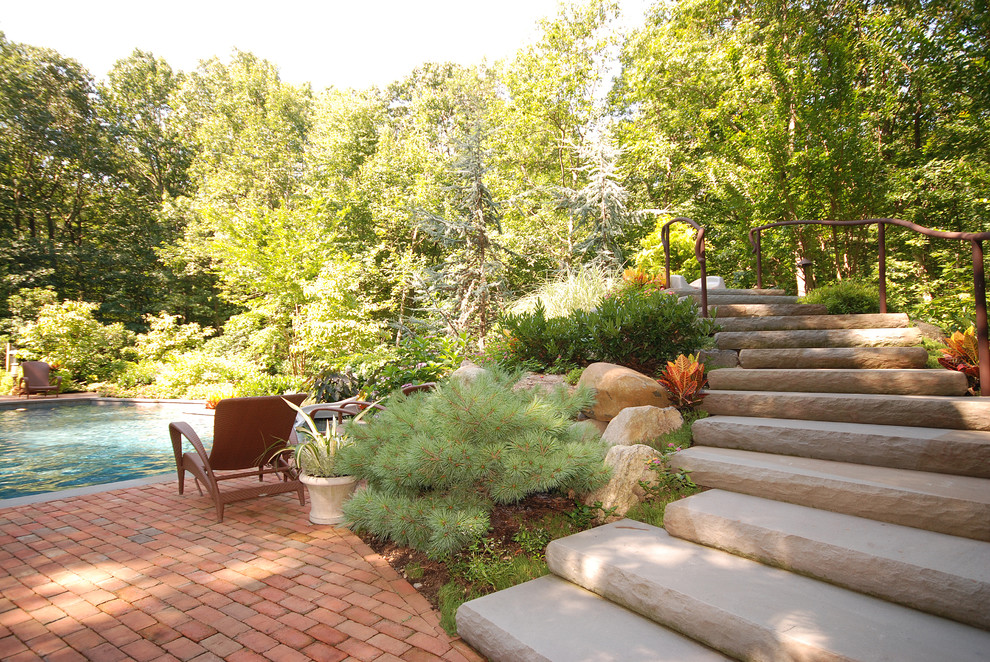Bluestone Slab Steps - Traditional - Landscape - New York - by Goldberg ...