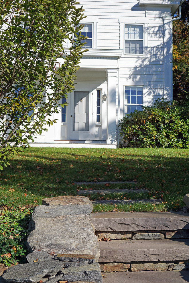 Bluestone Steps and Colonial House - Traditional - Landscape - New York ...