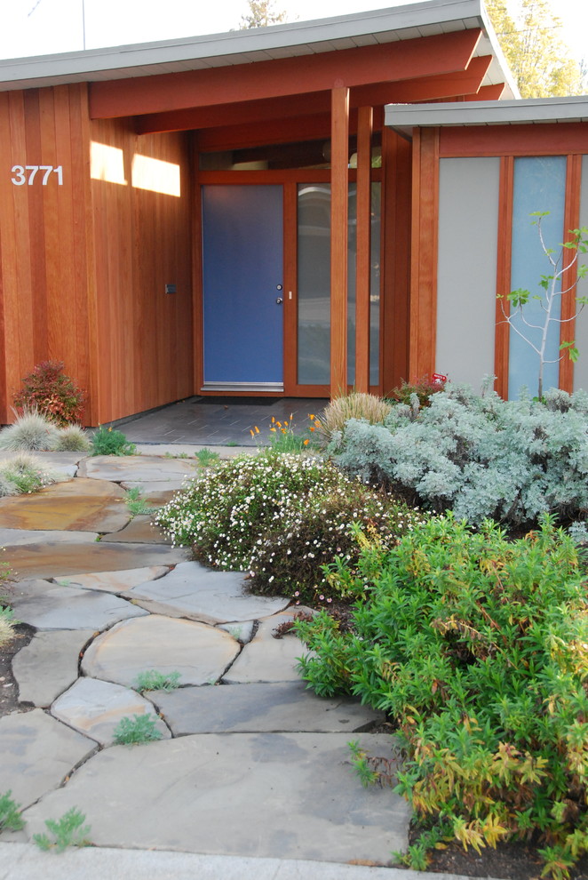 Bluestone walk with water-thrifty perennials - Contemporary - Landscape ...