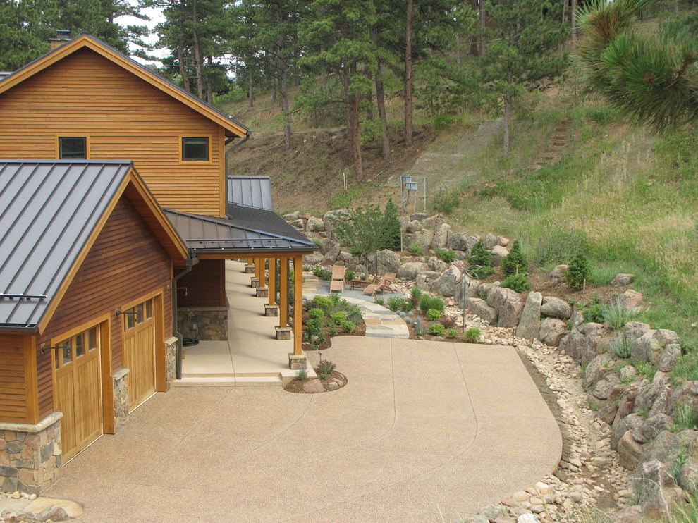 Boulder Filled Driveway Entrance - Transitional - Landscape - Denver ...