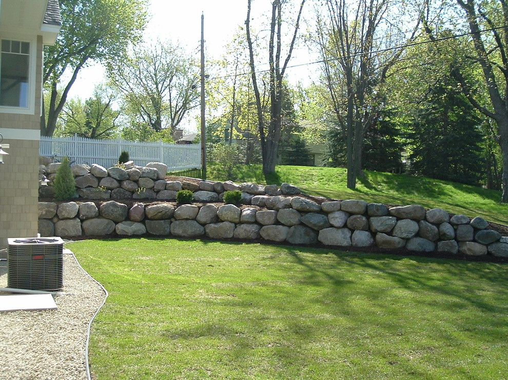 Boulder Retaining Wall - Traditional - Landscape - Minneapolis - by ...