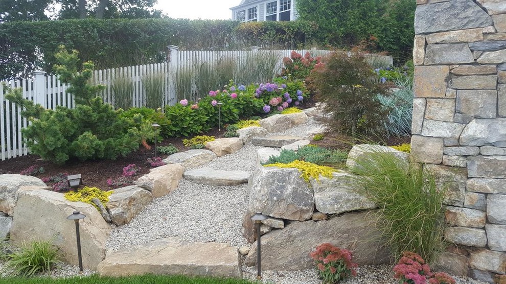 Boulder Terracing, Landscaping and Stepping Stone Pathway - Traditional ...
