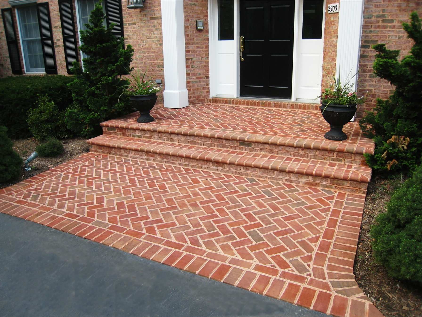 Red Pavers Heringbone
