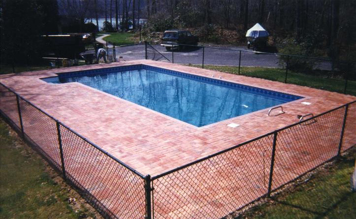 Brick Stone Patio Around Pool - Pool - New York - by Long Hill Masonry ...