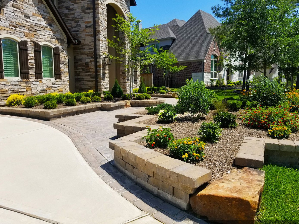 Brick Walkway and Raised Beds - Contemporary - Garden - Houston - by ...