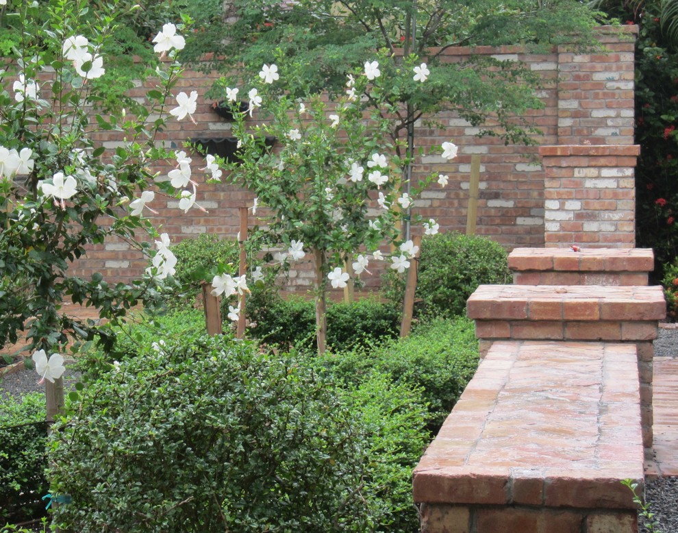 Brick wall design in the Courtyard Garden - Traditional - Landscape ...
