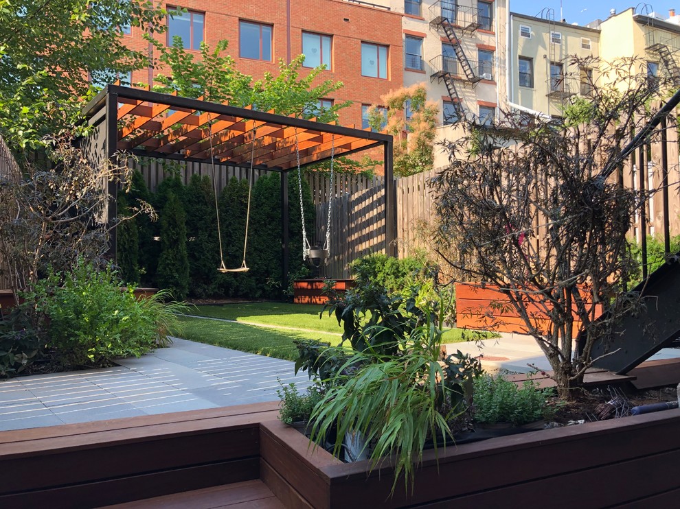 Brooklyn backyard with small playground - Modern - Landscape - New York ...