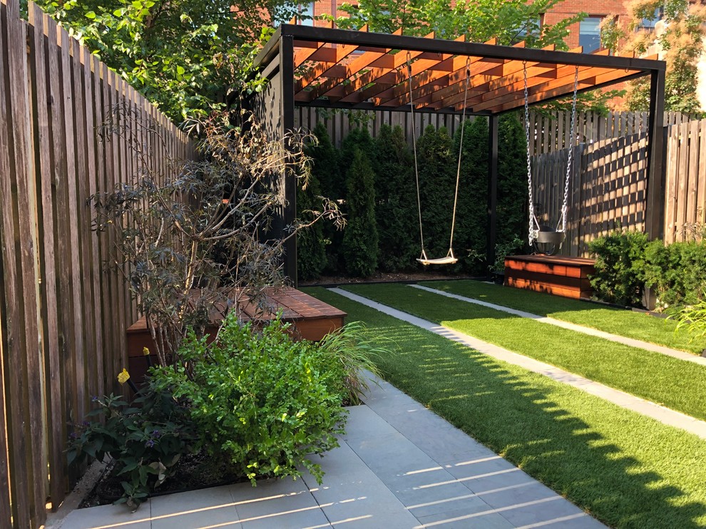 Brooklyn backyard with small playground - Modern - Landscape - New York ...