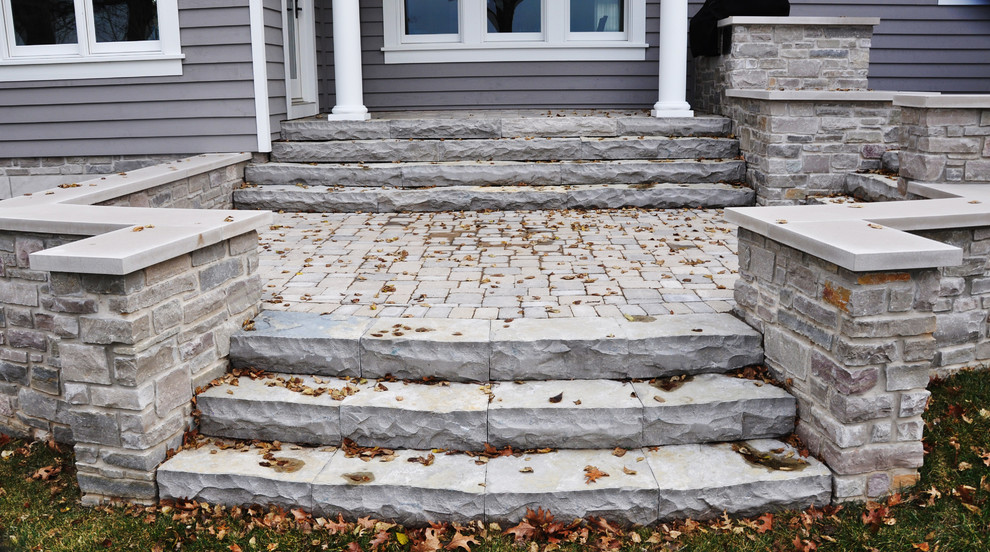 Brussels Block, Calico Steps, & Limestone Coping - Landscape - Other ...