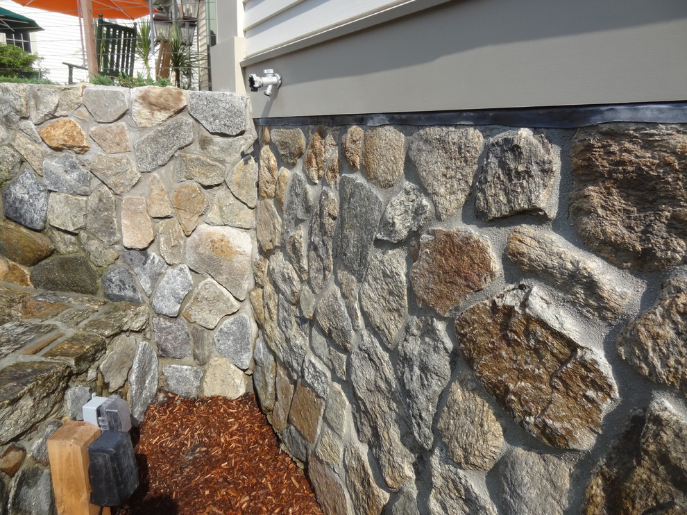 Cape Cod Inn with New England Stone Cladding, Retaining Walls, and ...