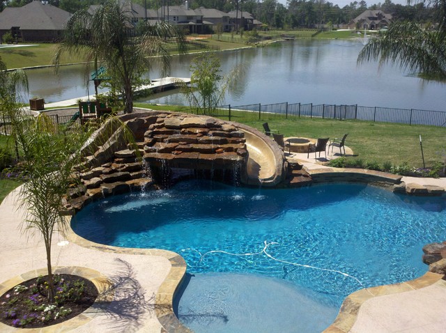 Pool With Slide Waterfall Cave