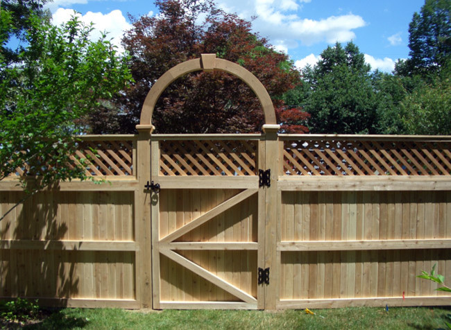 Cedar Board Gate with Lattice Top - Craftsman - Landscape - Boston - by ...
