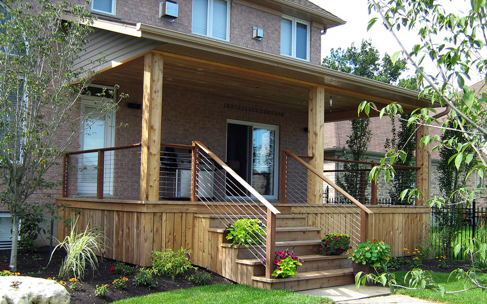Cedar Deck Cable Railing - Landscape - Toronto - by Earthscape ...