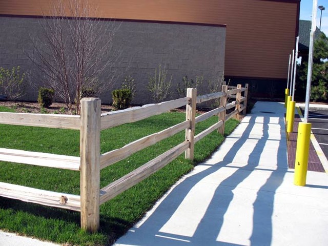 Cedar Post and Rail Fence with Split Rails - Traditional - Garden ...