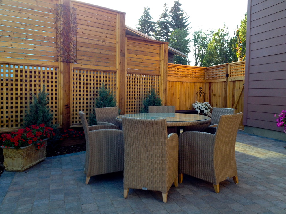 cedar privacy screen, cedar fence - Traditional - Landscape - Calgary ...