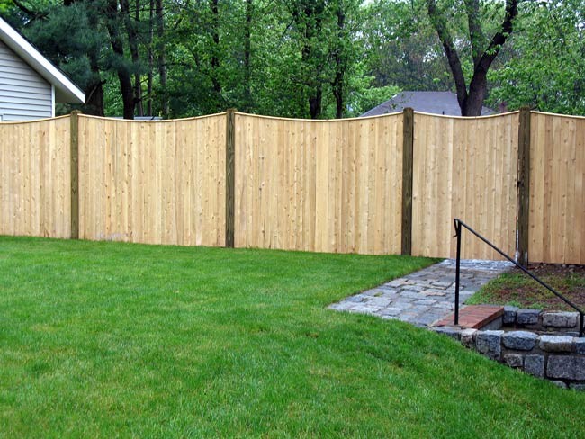 Cedar Solid Board Privacy Fence - Traditional - Landscape - Boston - by ...
