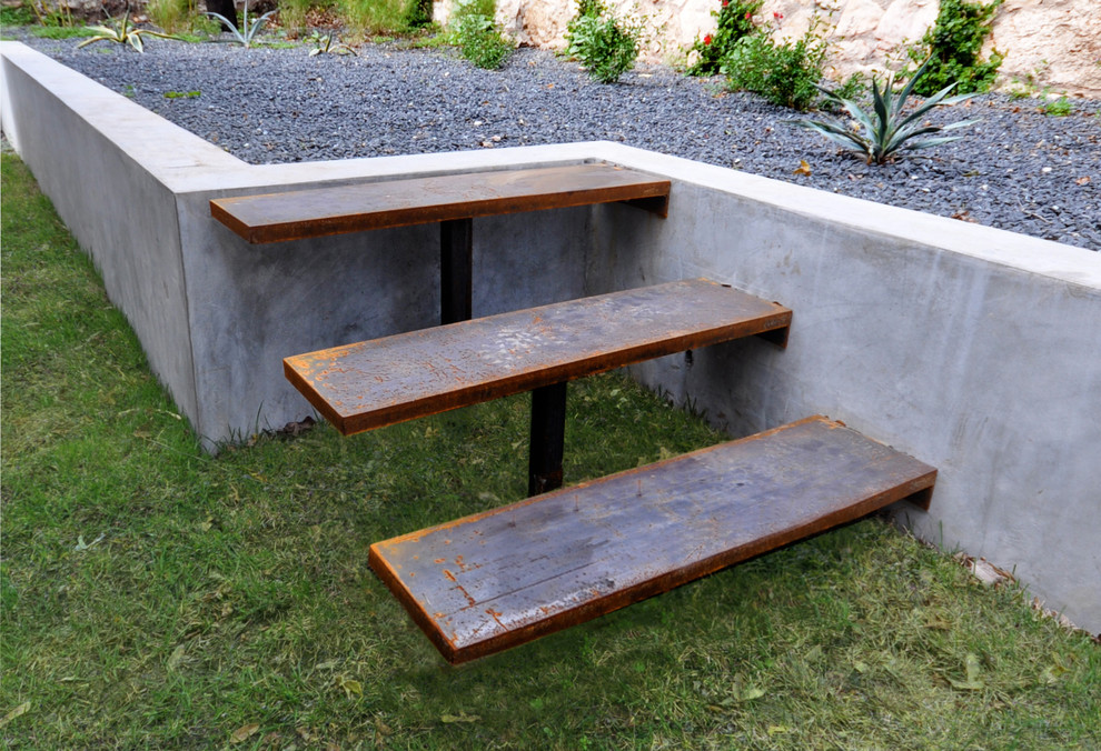 Clarksville Modern Home Custom Steel Steps - Landscape - Austin - by ...