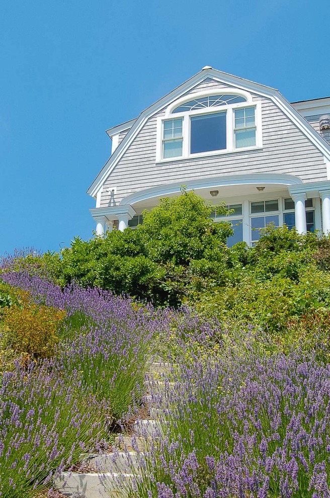 Coastal Gambrel Home and Stone Steps on Cape Cod - Traditional ...
