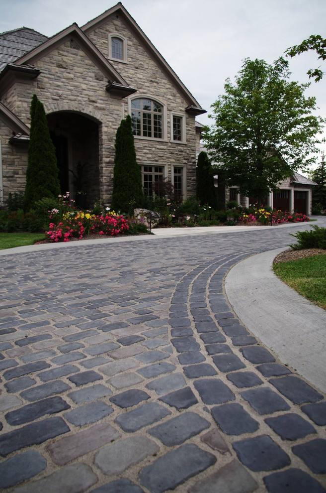 Cobble stone driveway with concrete Curbs - Traditional - Landscape ...