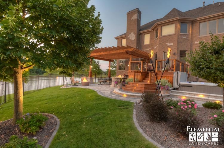 Cobblestone Landscape Renovation with Paver Pool Deck, Pergola, Outdoor ...