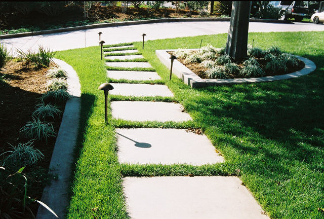 Colored Concrete Stepping Pads - Contemporary - Landscape - San ...