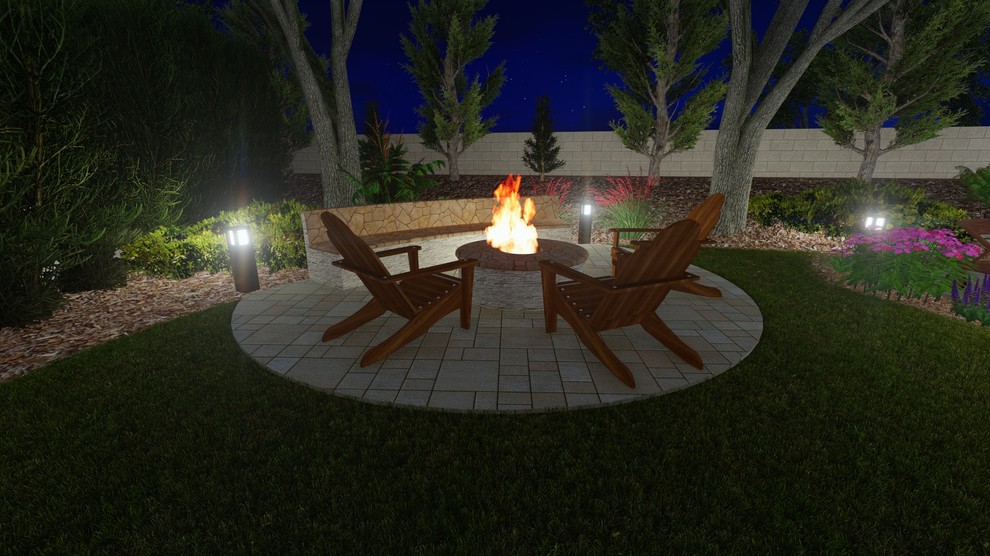 Conceptual Backyard Design | 2nd Option Layout | Fire Pit - Modern ...