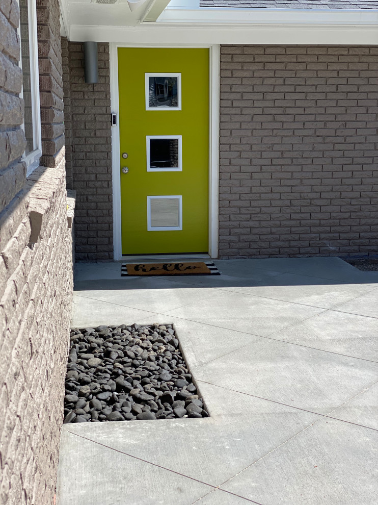 Concrete Design for a Courtyard - Midcentury - Landscape - New Orleans ...