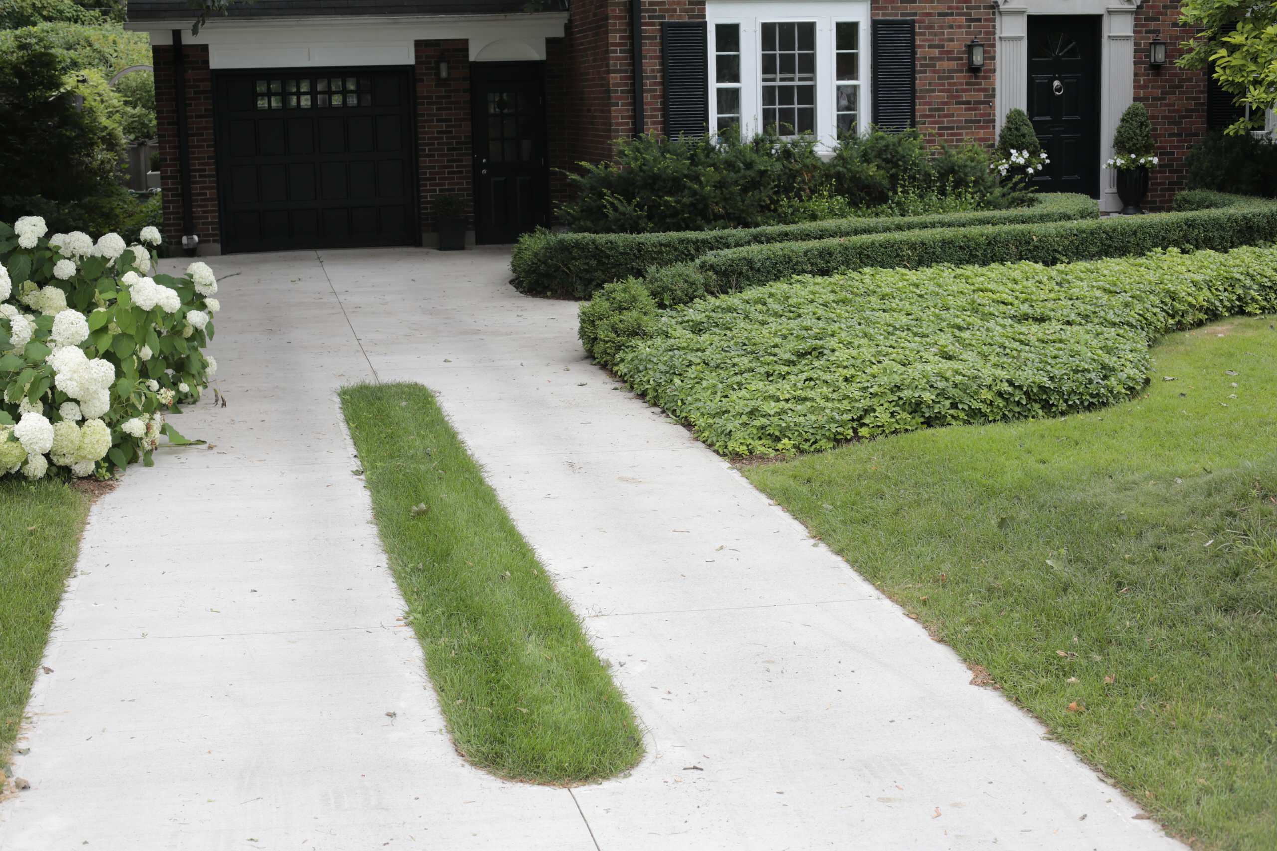 Driveway With Grass In The Middle