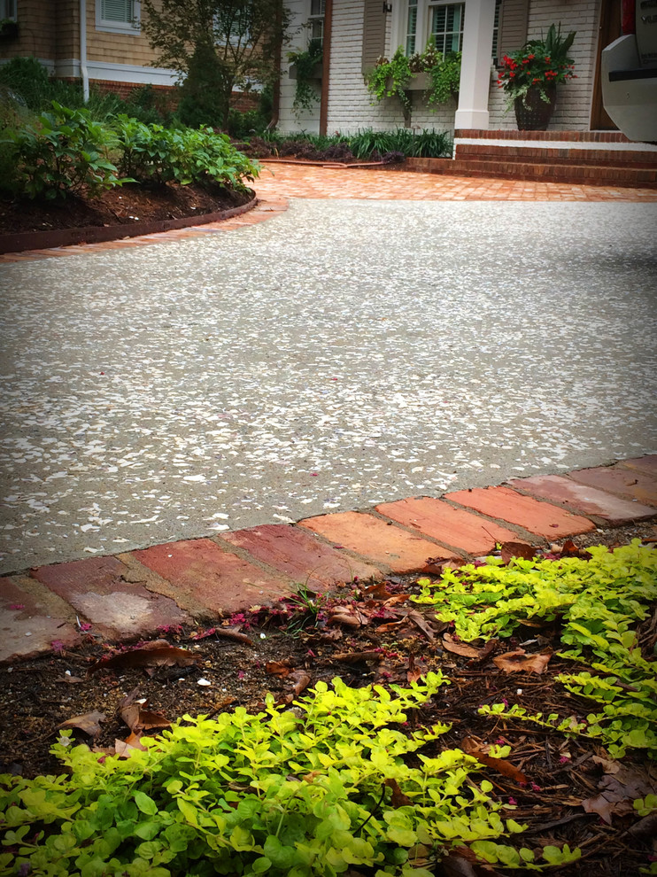 Concrete motor court seeded with oyster shell - Landscape - Other - by ...