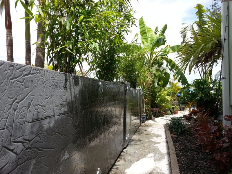 Concrete Planter Privacy Wall - Tropical - Landscape - Tampa - by ...