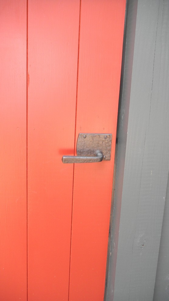 Contemporary Bronze Lever Gate Latch on Patio Wooden Gate - Landscape ...