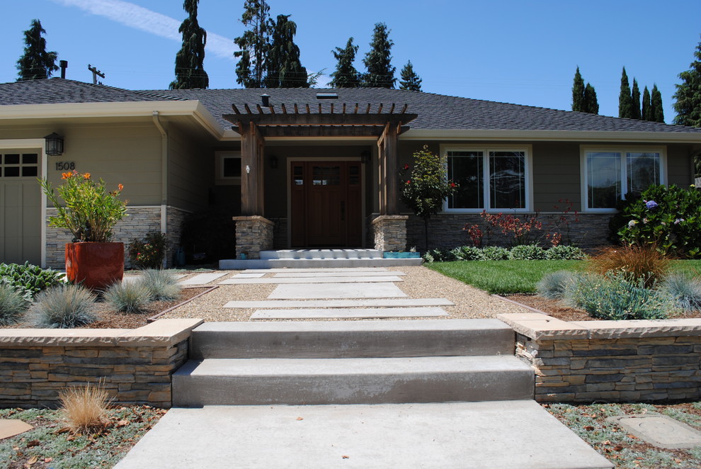 Contemporary Front Yard in Mountain View - Contemporary - Landscape ...