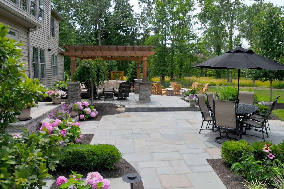 Country French Inspired Bluestone Patio - Traditional - Garden ...