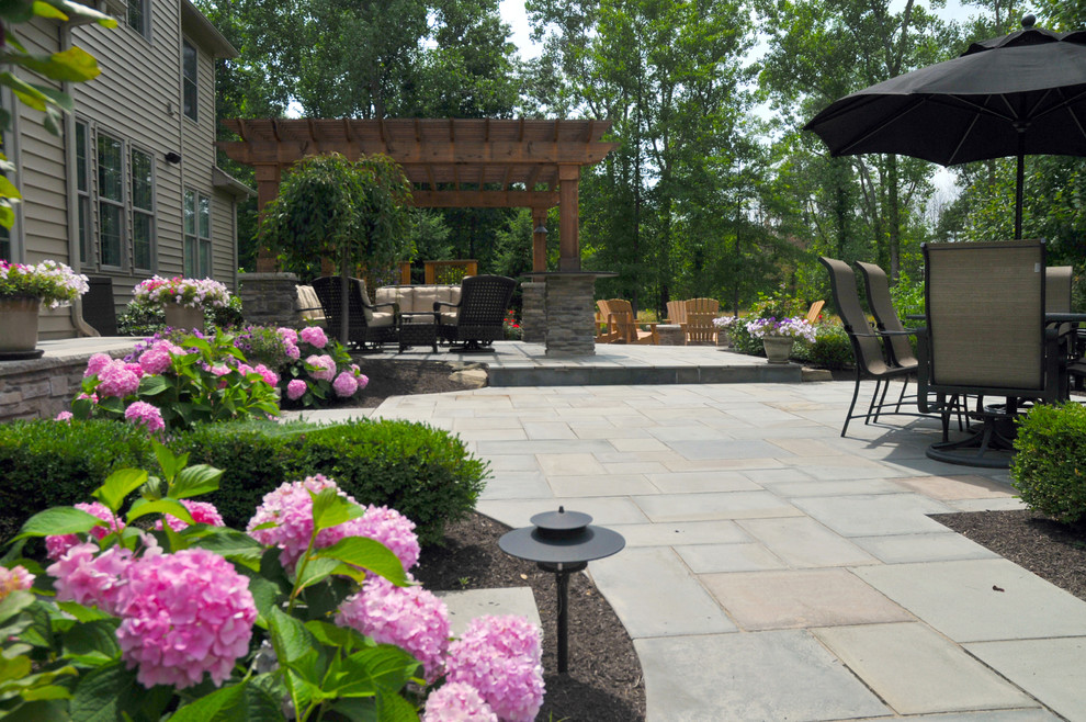 Country French Inspired Bluestone Patio - Traditional - Landscape ...