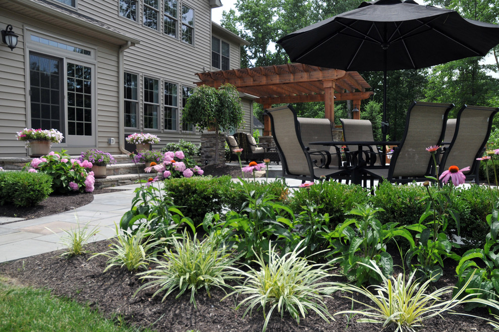 Country French Inspired Bluestone Patio - Traditional - Landscape ...